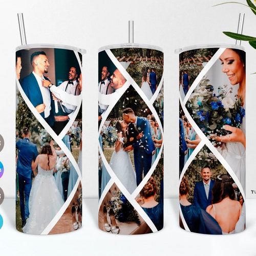 Photo Collage Tumbler PNG SVG Wrap and Canva Template for - Etsy