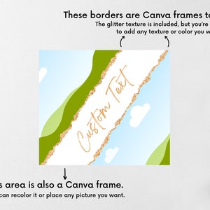 Editable Canva Tumbler Template With Custom Text and Diagonal Glitter ...