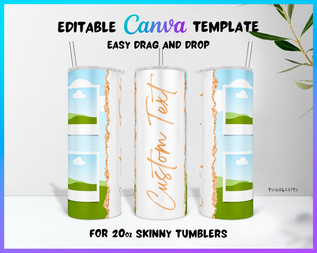 Fully Editable Canva Tumbler Template With Pictures and Custom Text ...