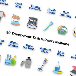 Kids Morning Task Chart, Chore Chart, Visual Picture Daily Chart, To-do ...