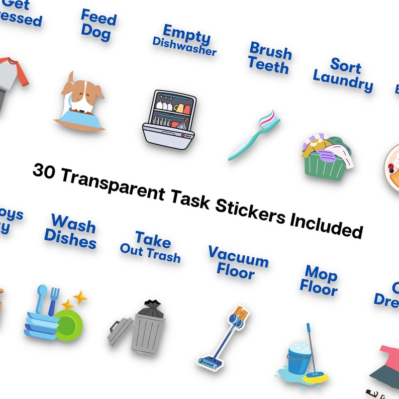 Kids Morning Task Chart Customize -8.5x 11 Inch Chore Chart - Visual ...