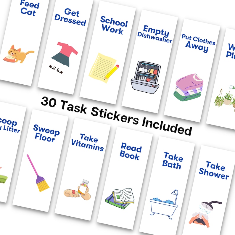 Kids Morning Task Chart Customize -8.5x 11 Inch Chore Chart - Visual ...