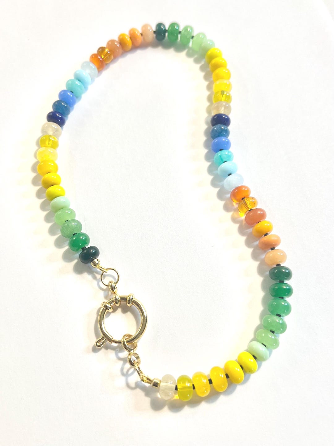 Dandy Necklace | Ombré Beaded Candy Necklace With Gold Filled Sailor ...