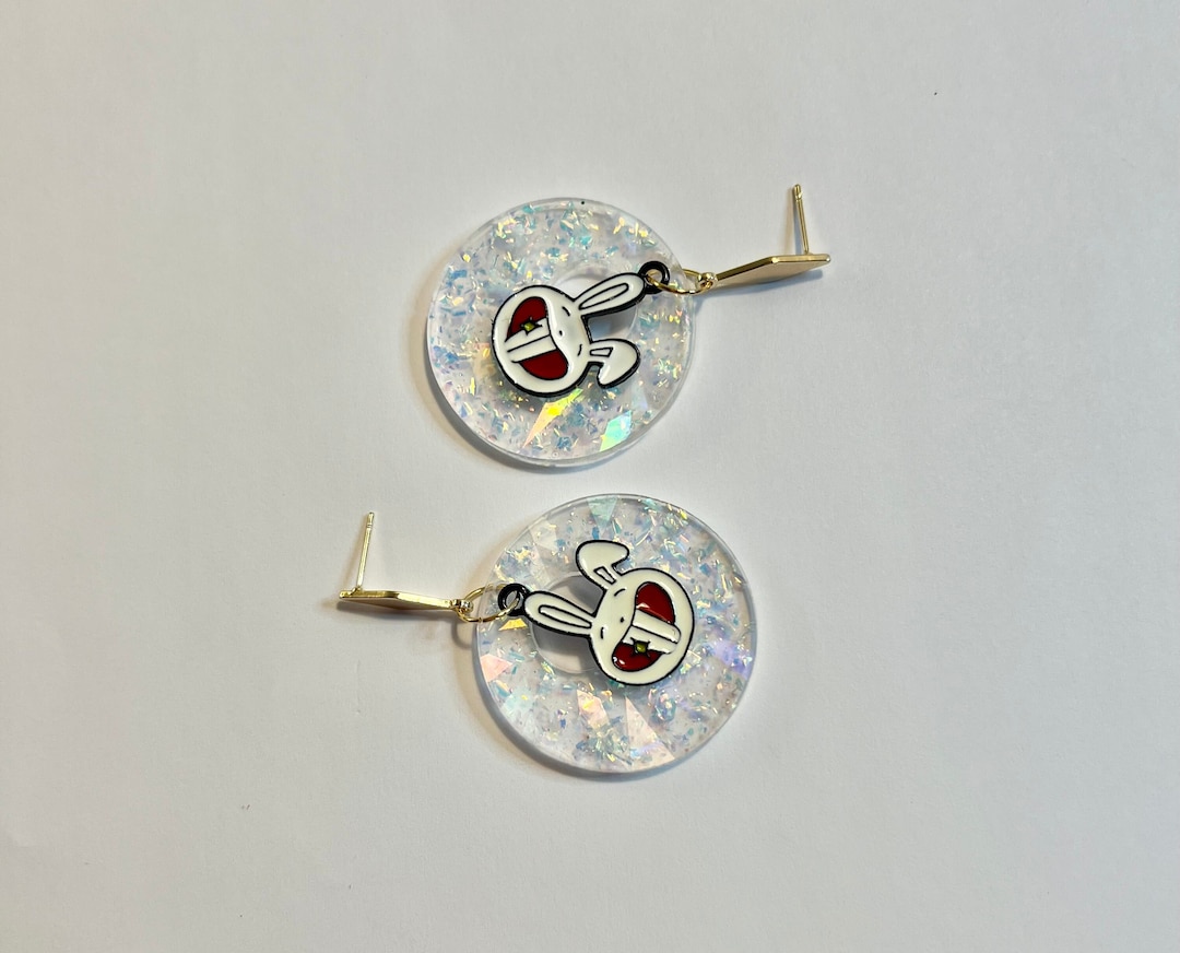 Holographic AND Iridescent Easter Bunny Earrings Iridescent / Holo Base ...