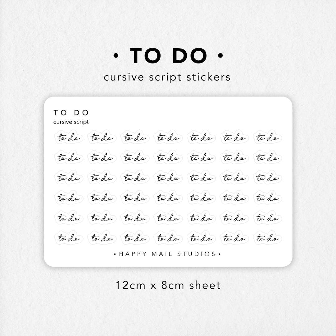 To Do Stickers | Planner Stickers | Bullet Journal Stickers | Script ...