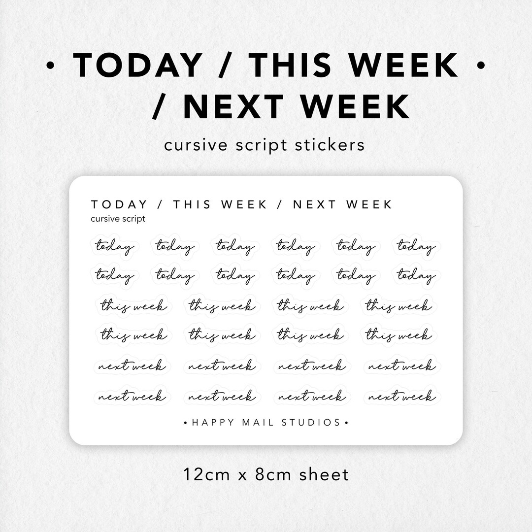 Today, This Week, Next Week Stickers for Planners | Bullet Journal ...