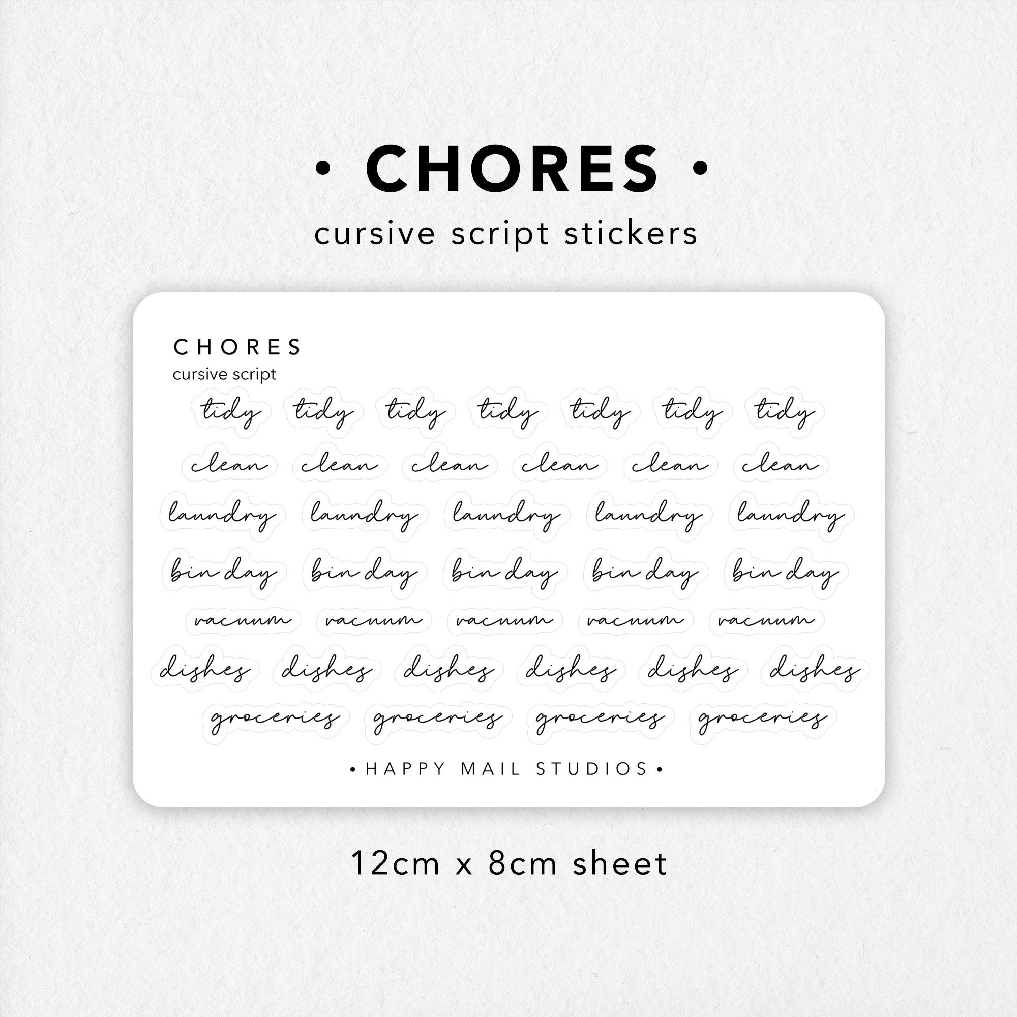 House Chores Stickers for Planners | Bullet Journal Stickers | Minimal ...