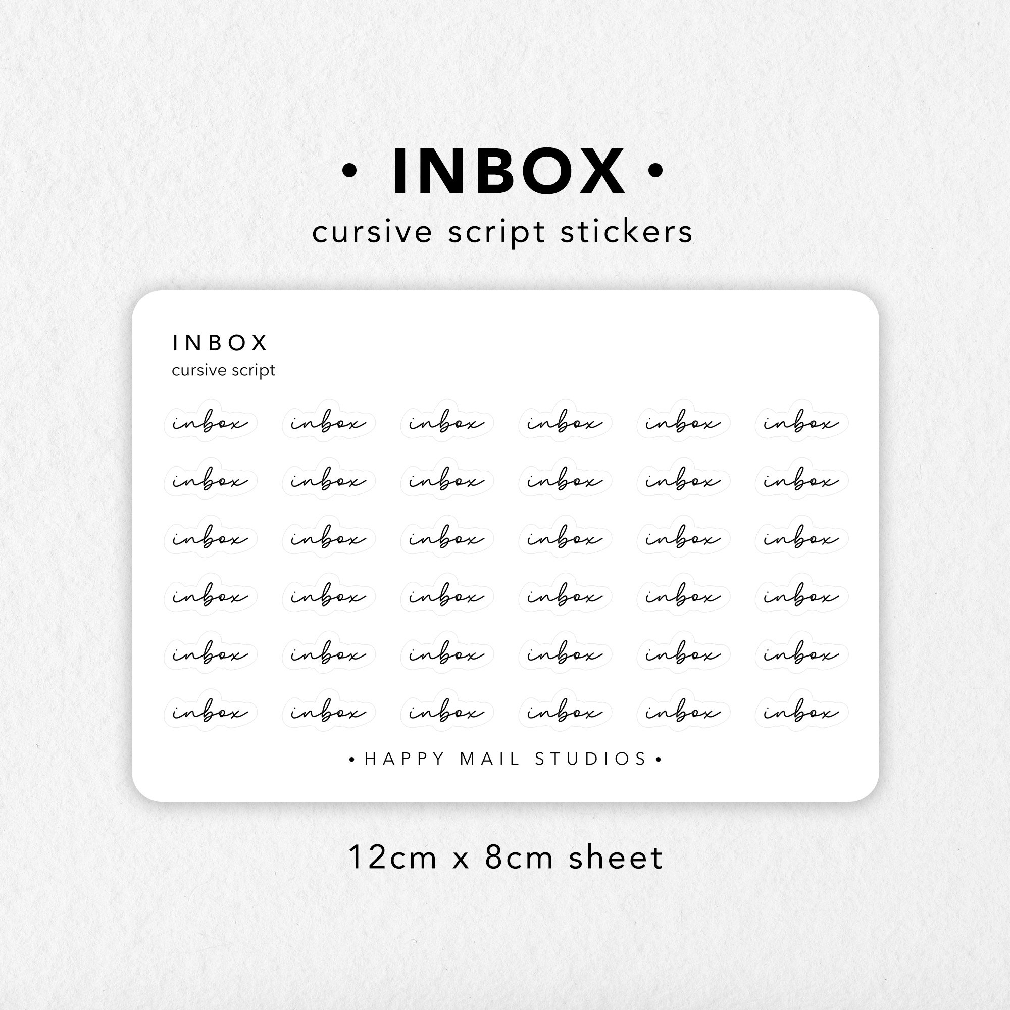 Inbox Stickers Cursive Script Stickers Journal Stickers To Do List