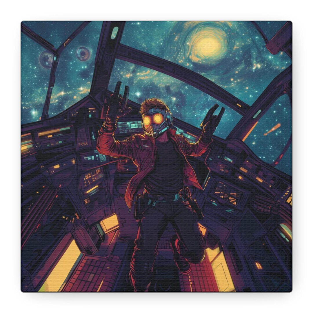 Quill Star Lord Goofy, Vibrant Stretched Wall Decor for Sci-fi Lovers ...