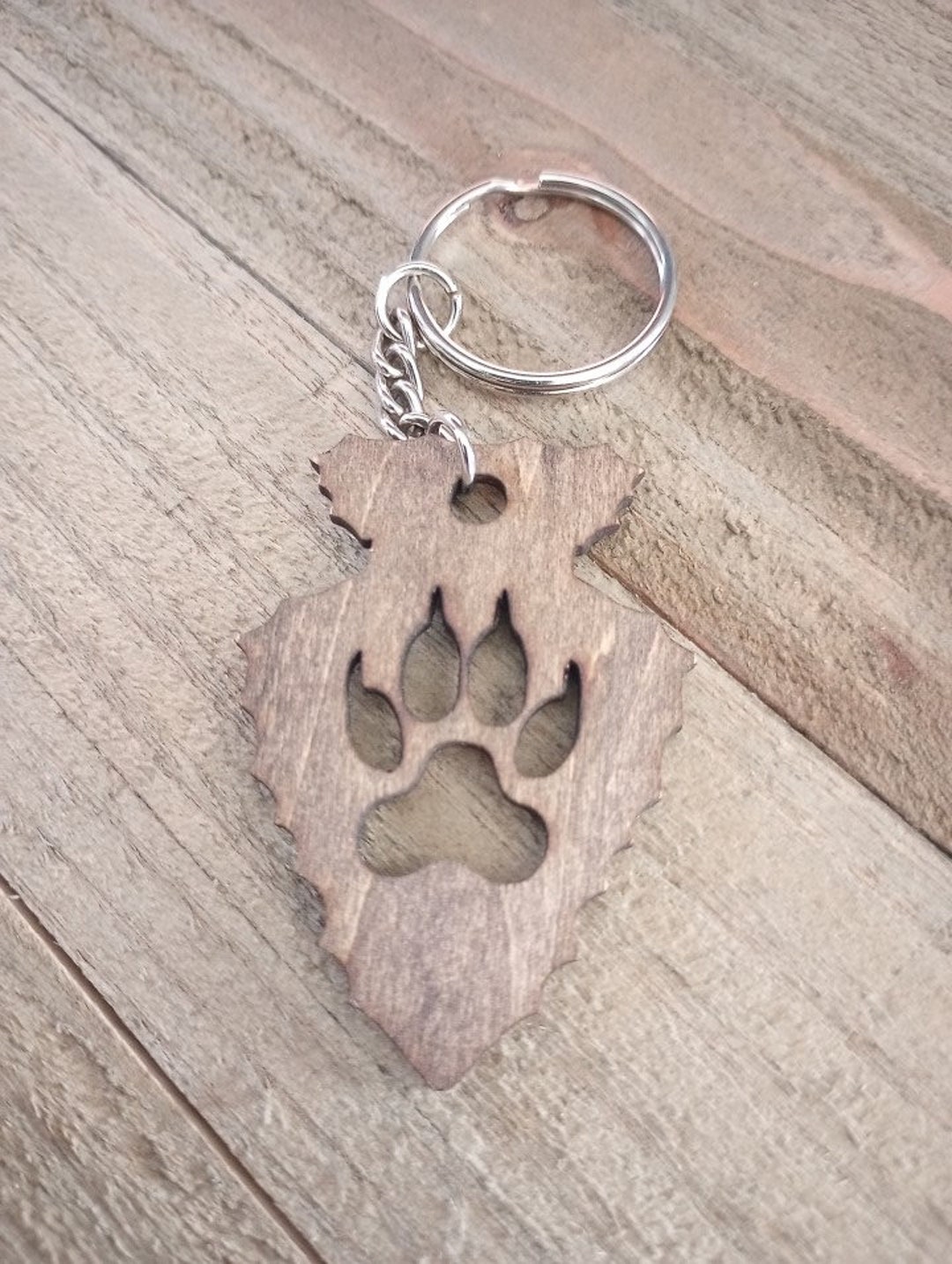 Arrowhead Wolf Paw Key Chain - Etsy