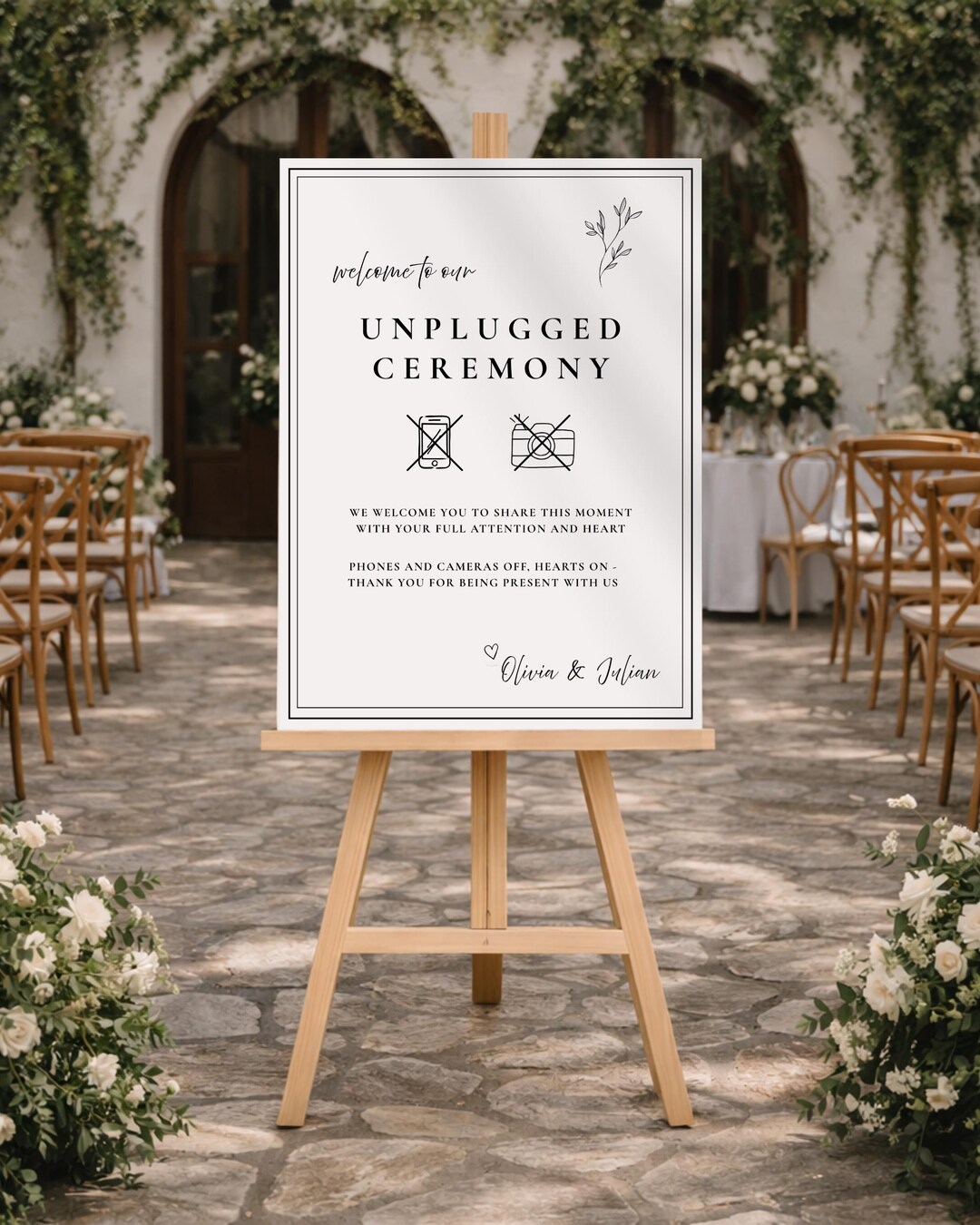 Minimalist Unplugged Ceremony Sign, Editable Wedding Decor (digital ...