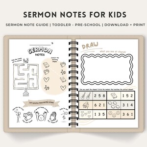 Sermon Notes for Kids | Toddler - Pre-school Age Sermon Note Guide ...
