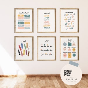 Arabic Educational Montessori Wall Art Set - Etsy