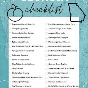 Georgia Printable Checklist Bucket List (premium: Choose From 6 Designs ...