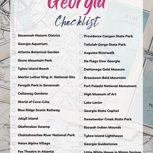 Georgia Printable Checklist Bucket List premium: Choose From 6 Designs ...
