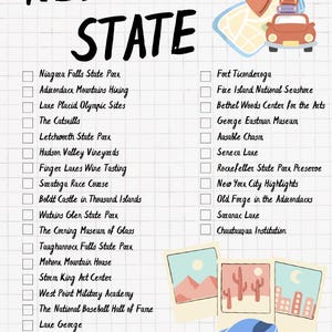 New York State Printable Checklist Bucket List (premium: Choose From 6 ...