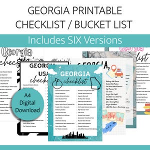 Georgia Printable Checklist Bucket List (premium: Choose From 6 Designs ...