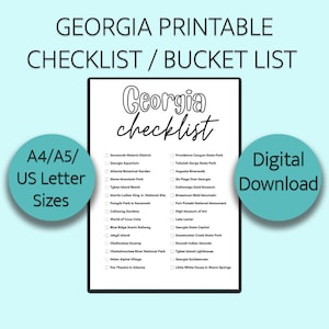 Georgia Printable Bucket List Checklist (simple Style) - Etsy