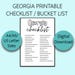 Georgia Printable Bucket List Checklist (simple Style) - Etsy
