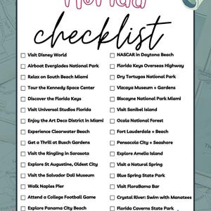 Florida Printable Checklist Bucket List (premium: Choose From 6 Designs ...