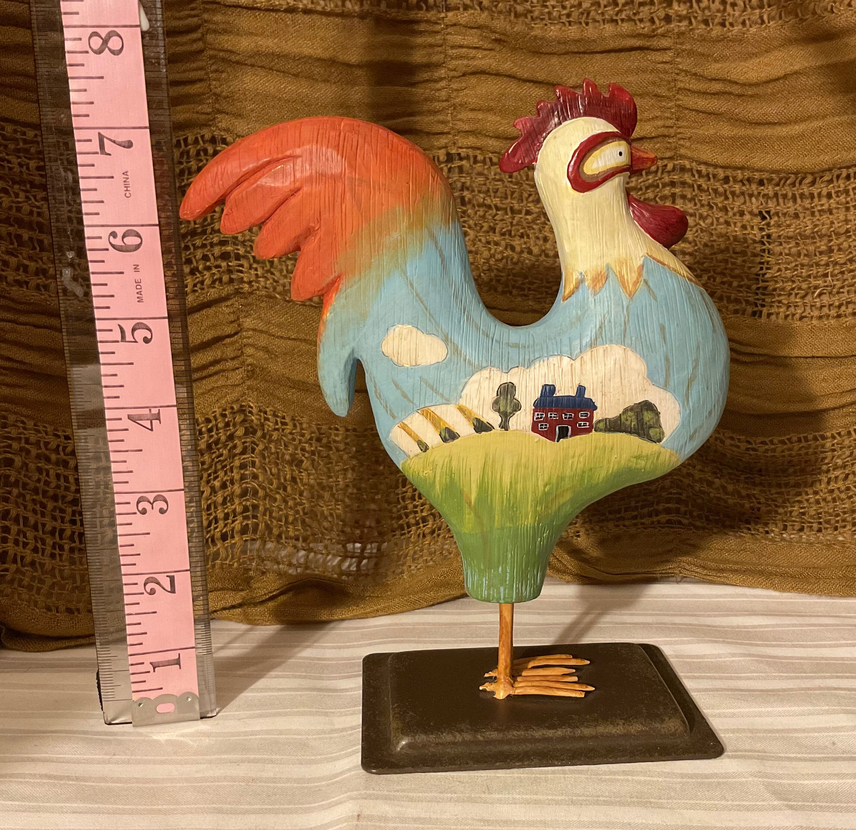 Vintage Russ Berrie Hand-painted Rooster Folk Art - Etsy