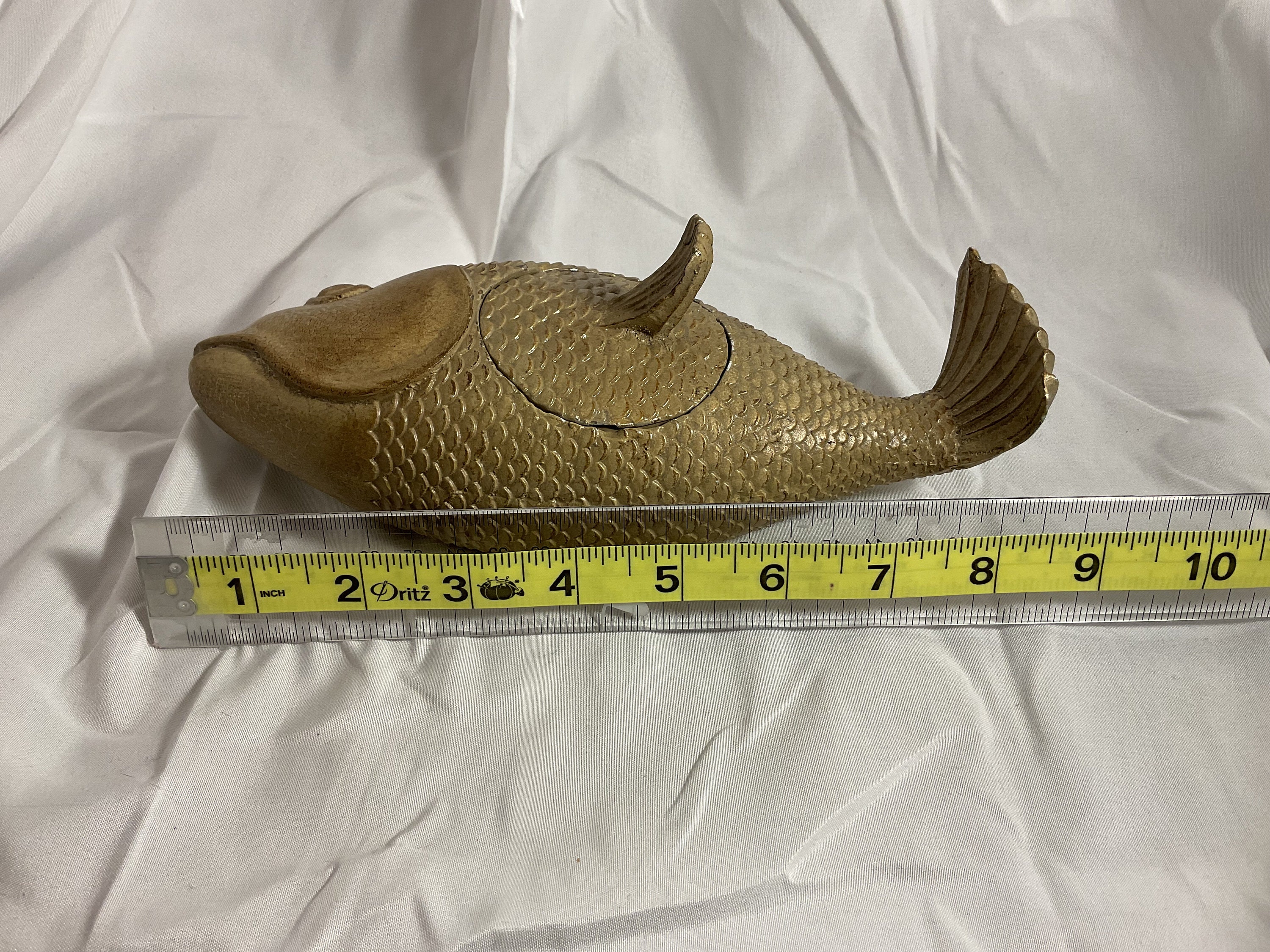 Vintage Gold Fish Trinket Box - Etsy