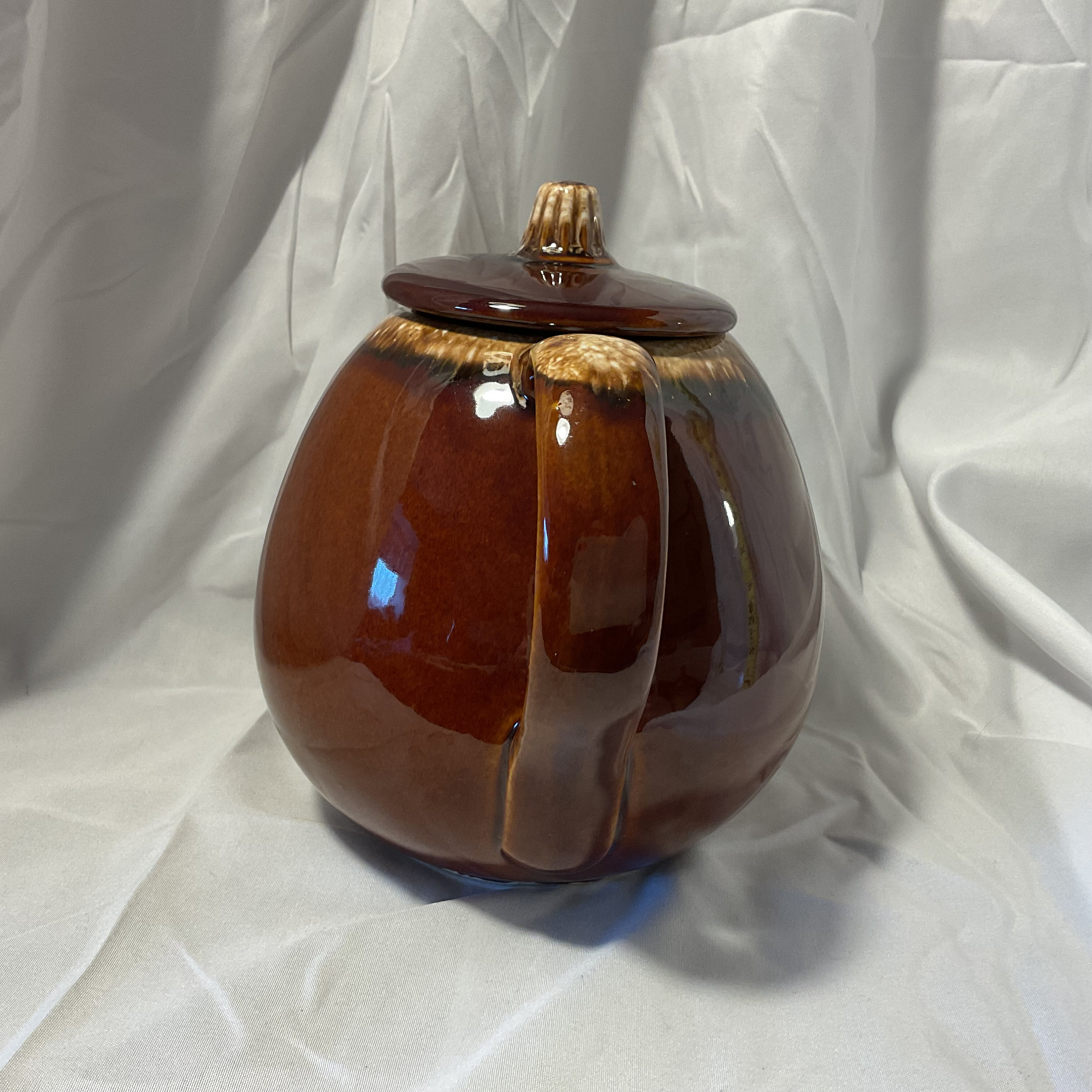 Vintage H.P. & Co. Pottery Hull Brown Drip Glaze Teapot Oven Proof USA ...