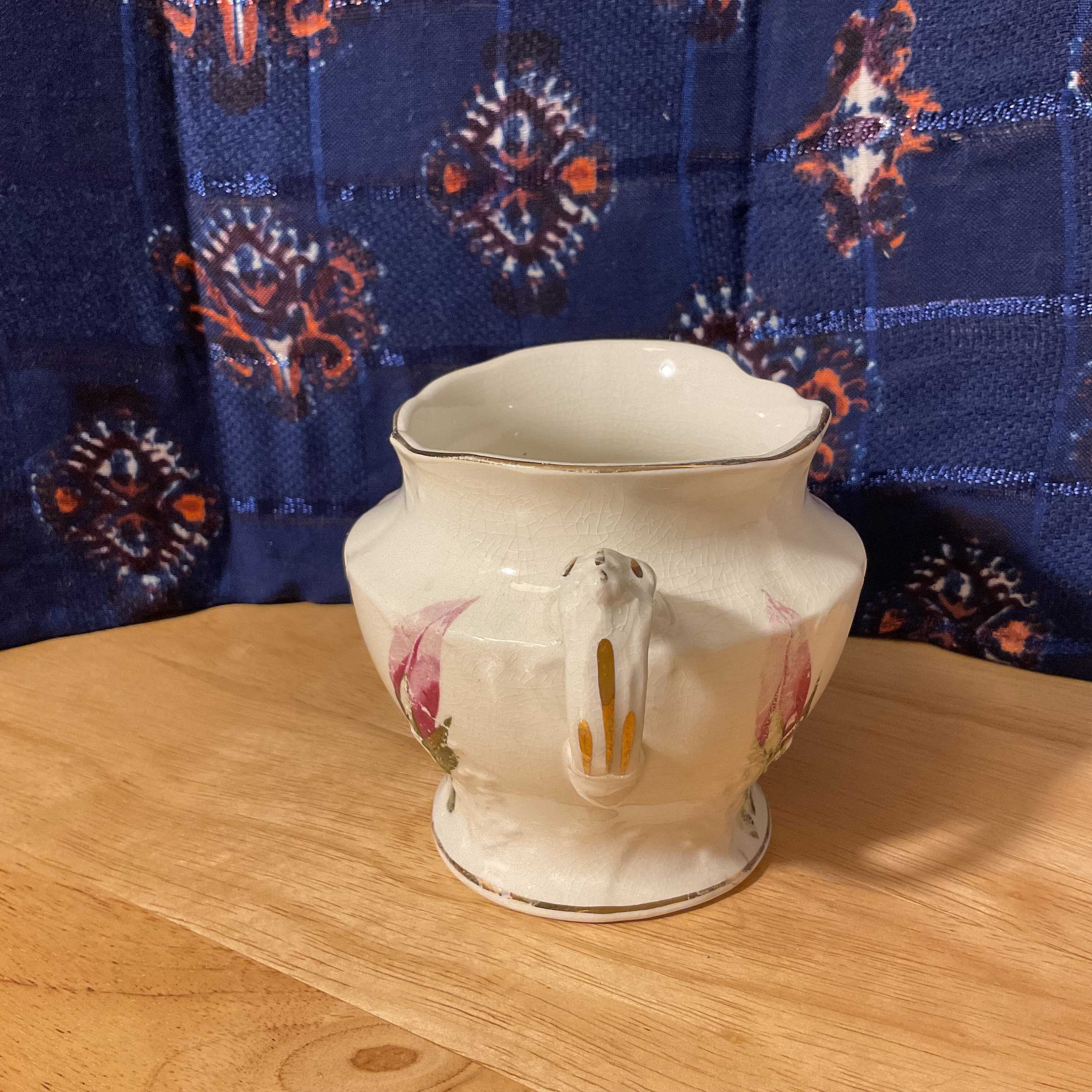 Vintage Edwin M. Knowles Semi Vitreous Porcelain Sugar Bowl Made in the ...