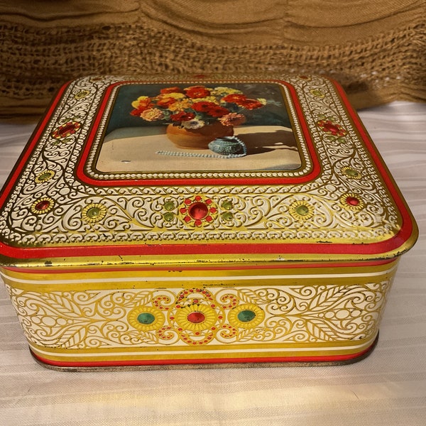 Floral Tin Box - Etsy