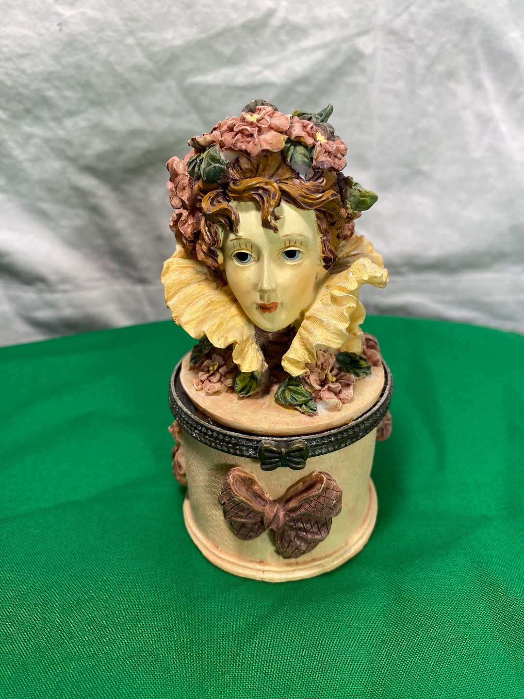 Vintage Victorian Lady Head Trinket Box (RARE) - Etsy