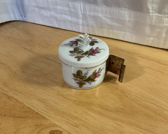 Vintage Porcelain Stamp Roll Despener Box Floral - Etsy
