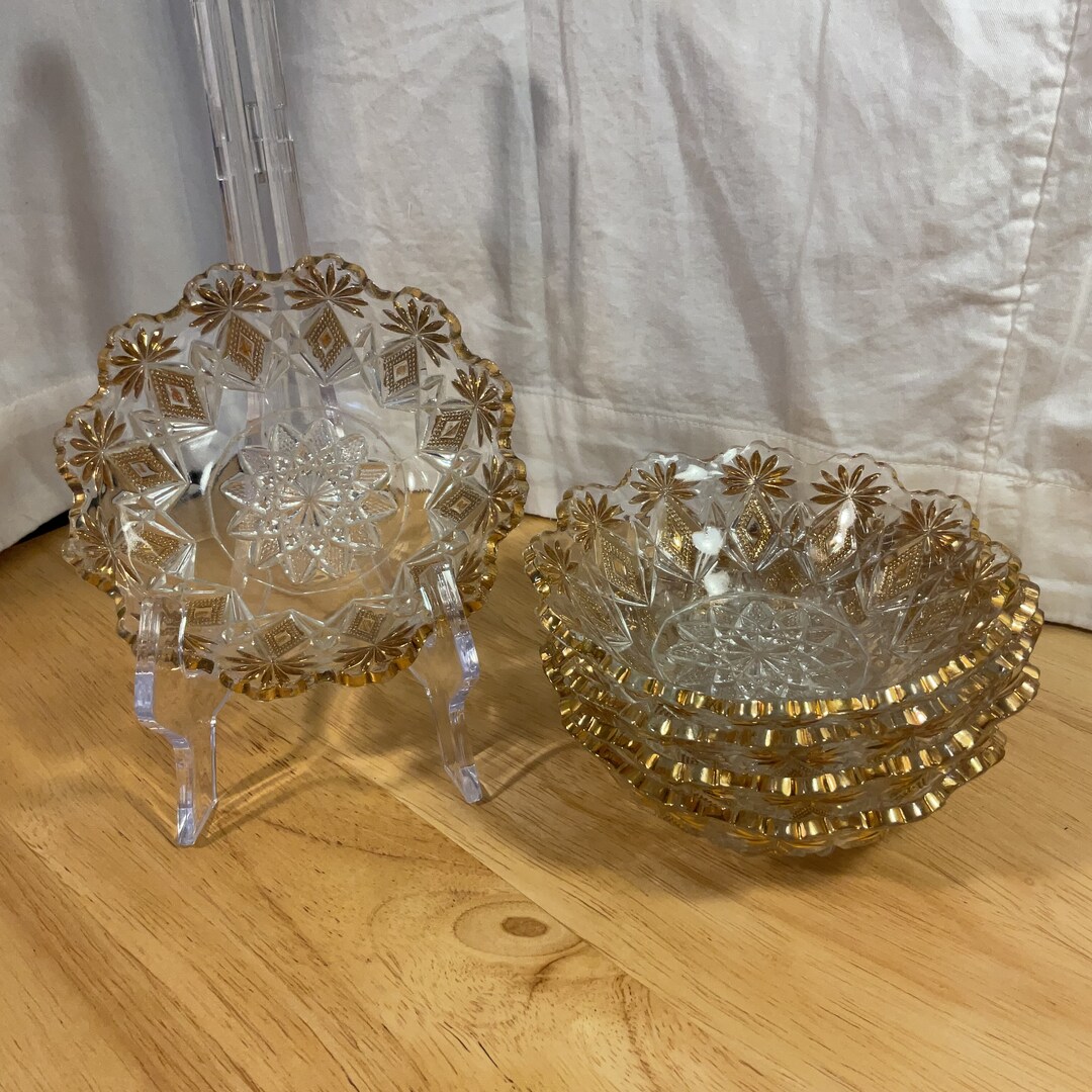 Antique 1896 EAPG US Glass Pattern 15046 Victor Shoshone Set of Five ...