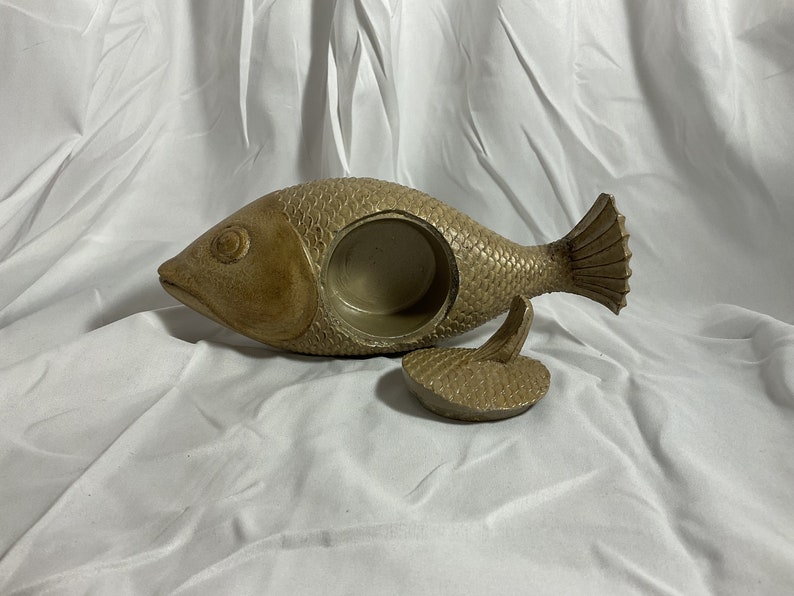 Vintage Gold Fish Trinket Box - Etsy