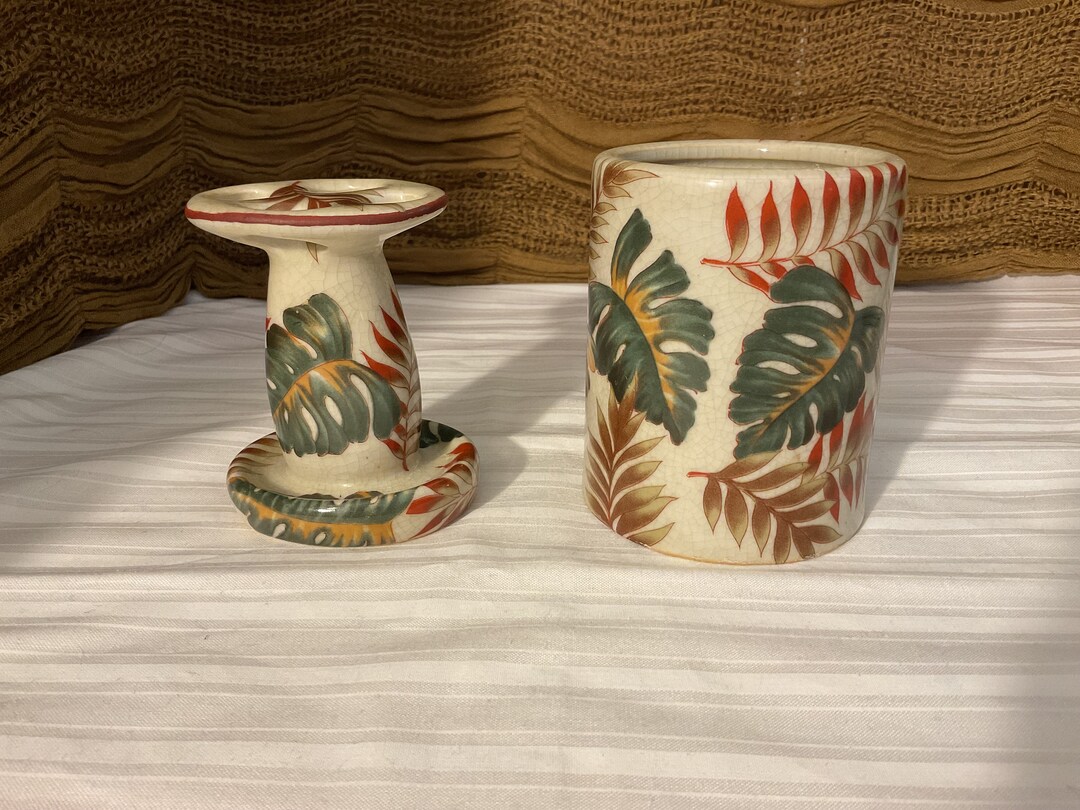 Vintage Amita Porcelain Tropical Bathroom Set - Etsy