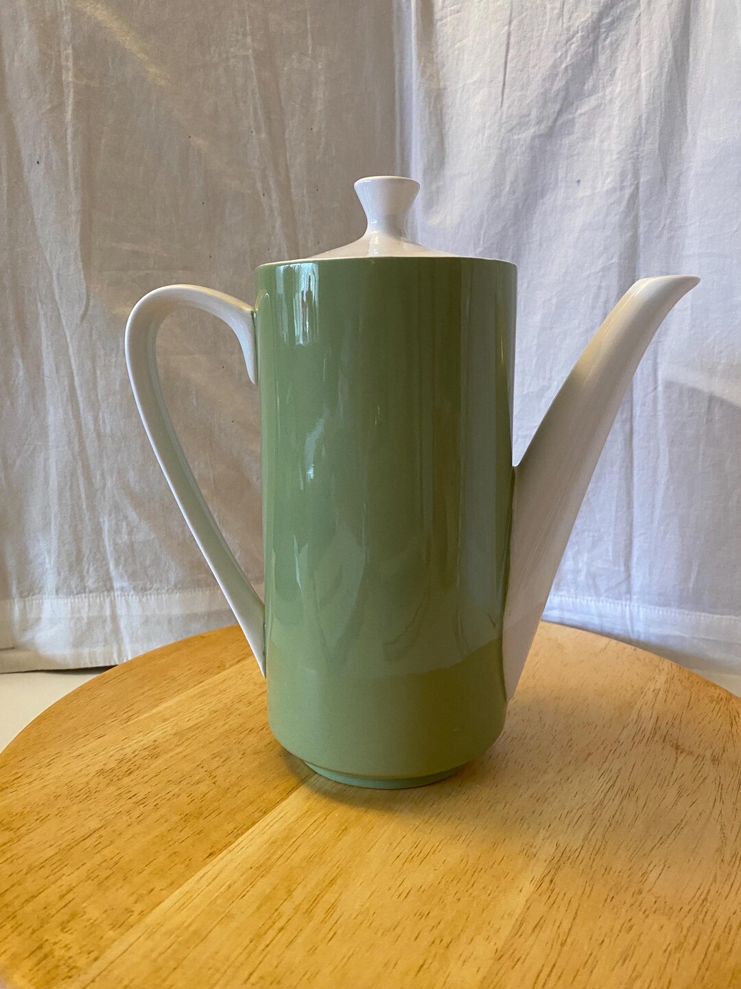 Vintage 1960’s MIKASA Cera Stone Olive Green Coffee Pot. 9” Tall. Made ...