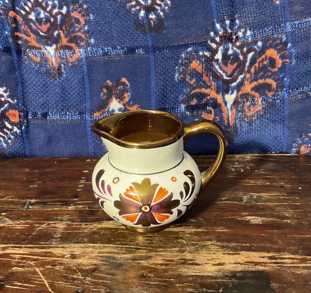 Vintage Old Castle Pottery Lustreware Creamer Mini - Etsy