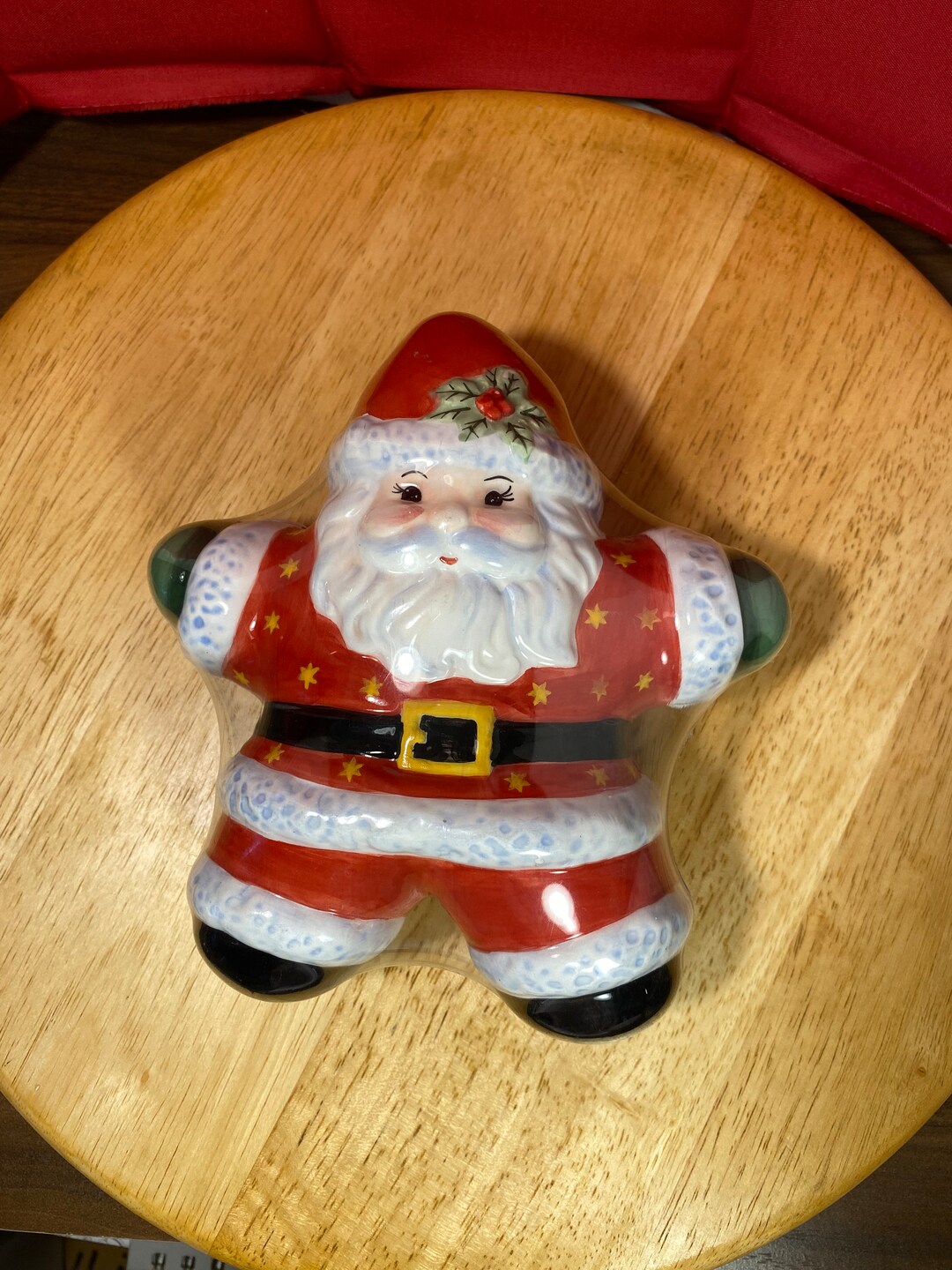 Vintage Christopher Radko Santa Covered Candy Dish TRADITIONS Holiday ...