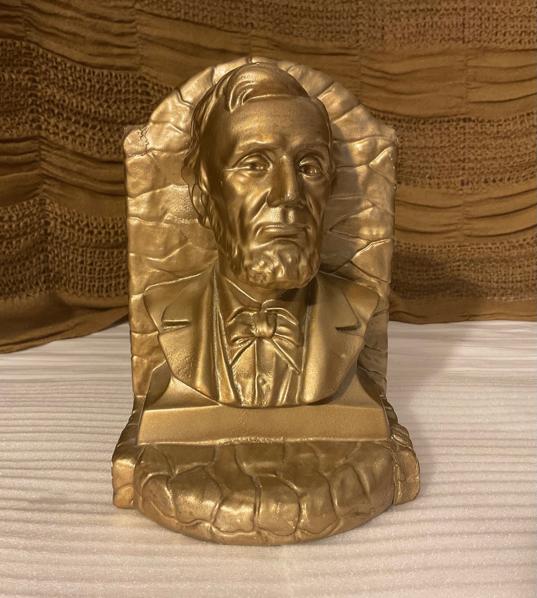 Vintage Bust Bookend Abraham Lincoln Gold House of David - Etsy
