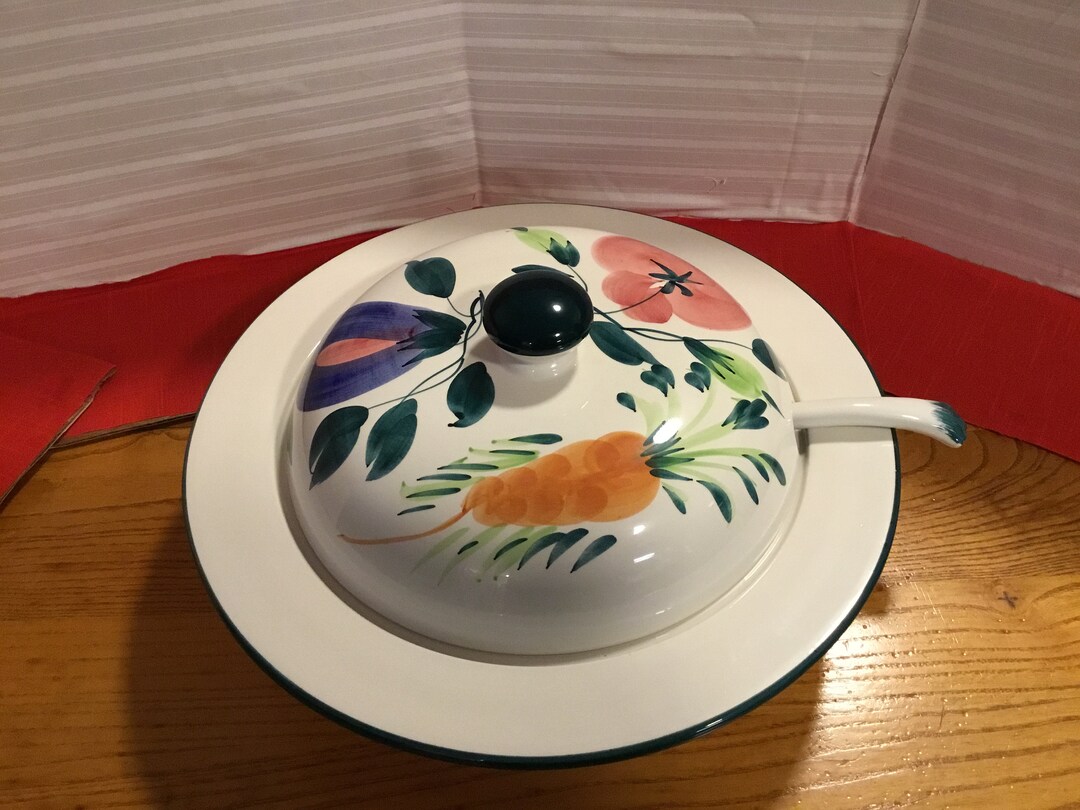 Vintage PIZZATO 3 Piece Large Lidded Soup Tureen and Ladle Hand Made in ...