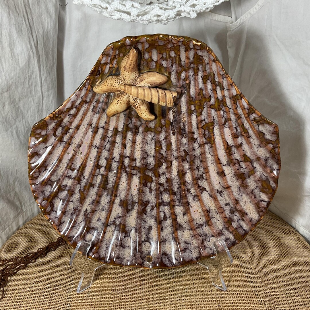 Vintage Heavy Duty Ceramic Seashell Bird Bath/feeder/trinket Dish. - Etsy