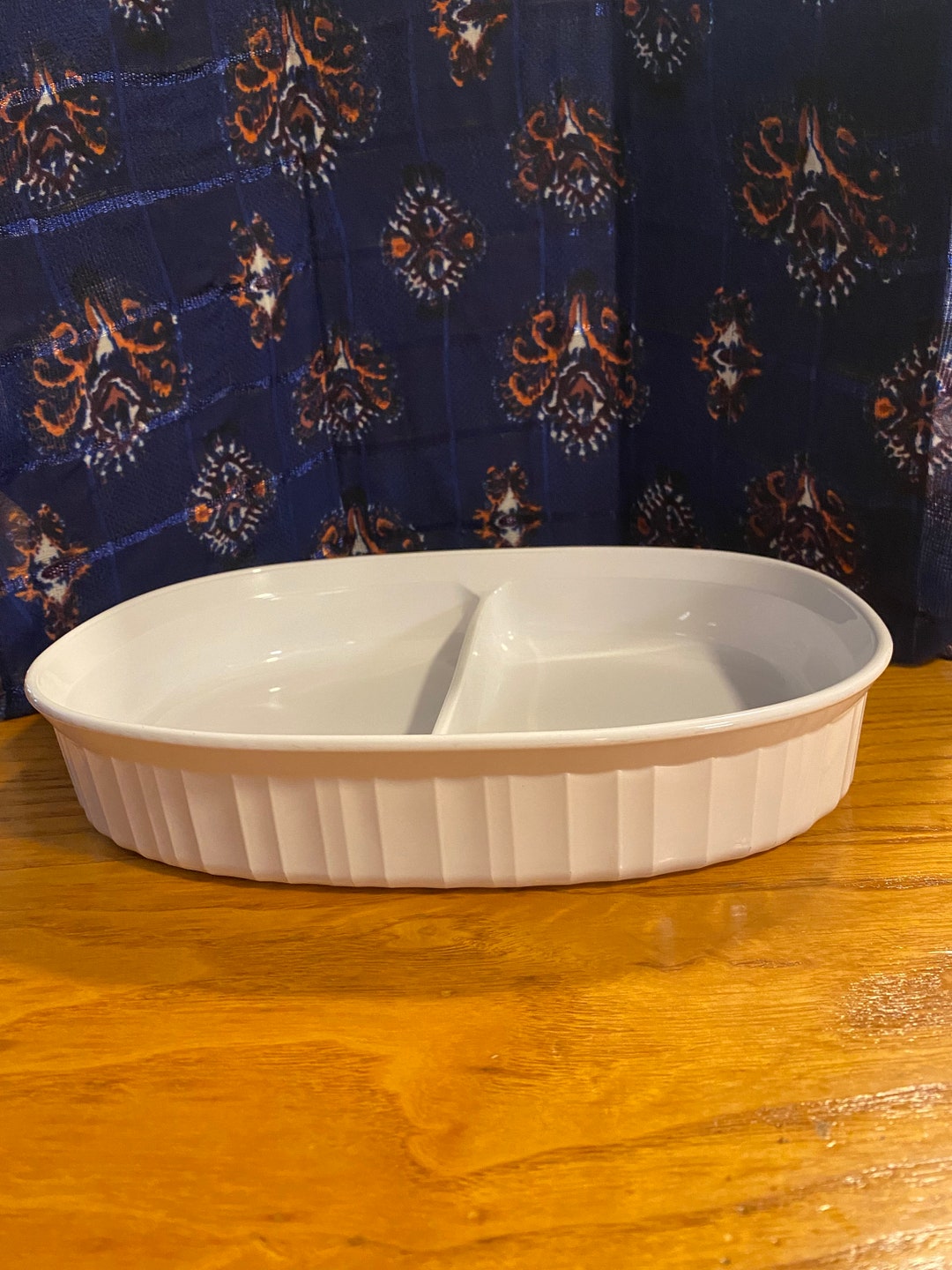 Vintage Corning Ware French White 1.8 Liter Divided Baking Dish F-6-B ...