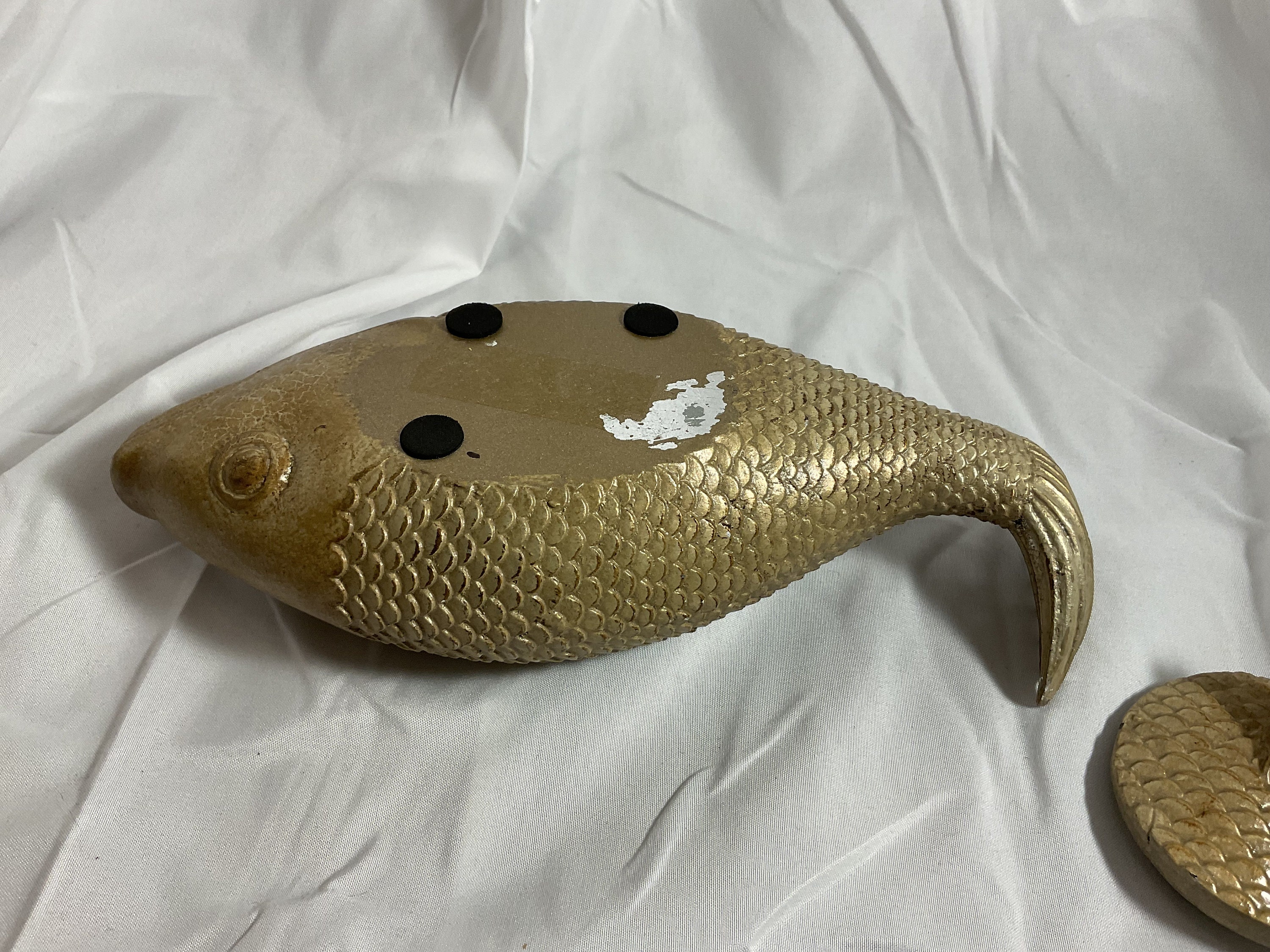 Vintage Gold Fish Trinket Box - Etsy