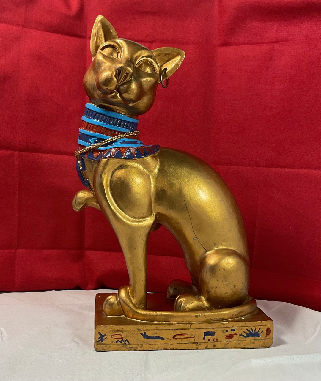 Vintage Ancient Egyptian Domestic Cat Statue, Local Goddess of Bubastis ...