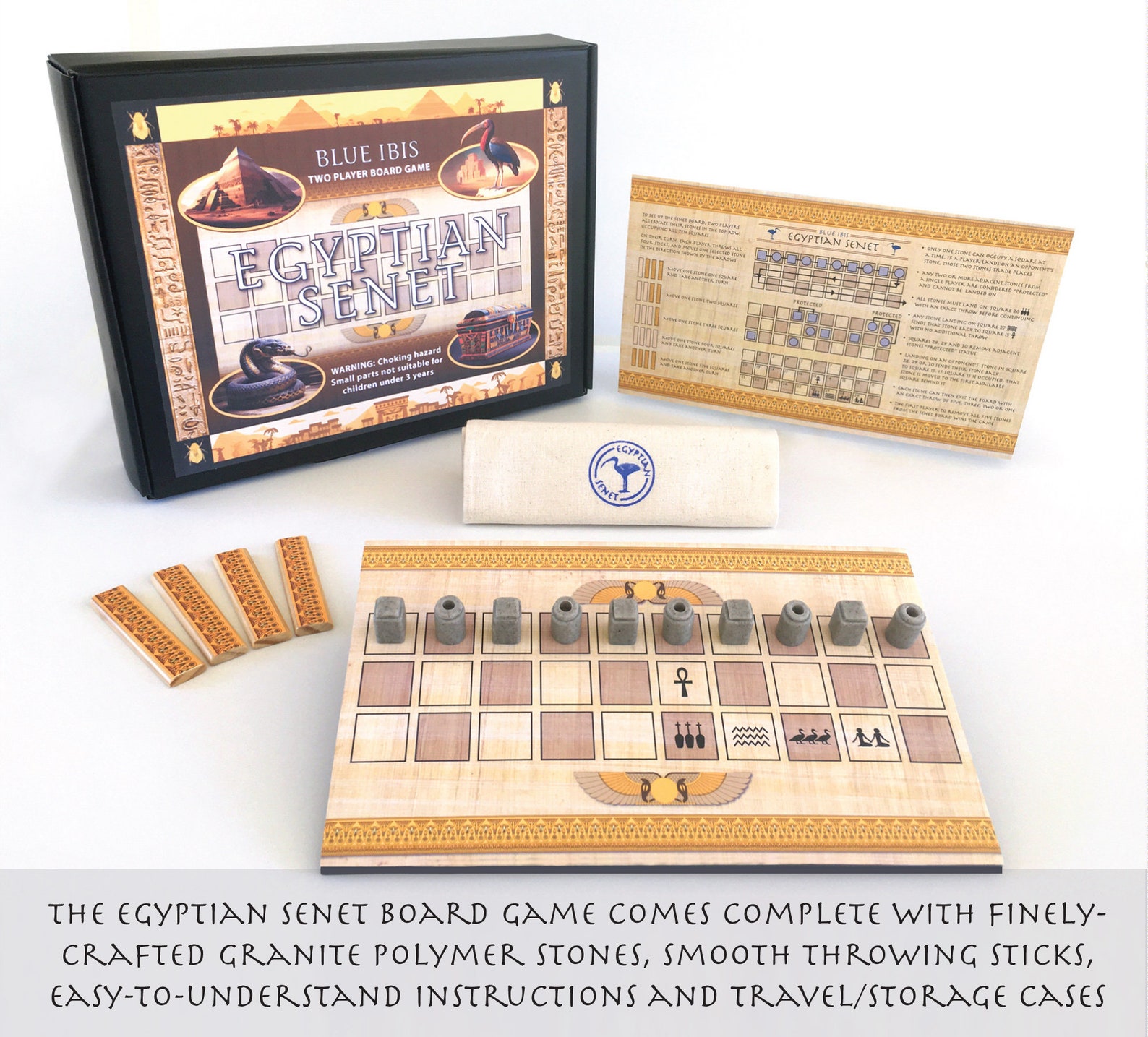 Blue Ibis Egyptian Senet Board Game - Etsy