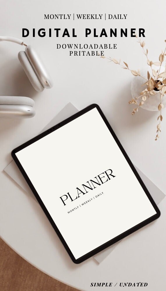 Undated Planner Printable, Instant Download, Minimalist Weekly Daily ...