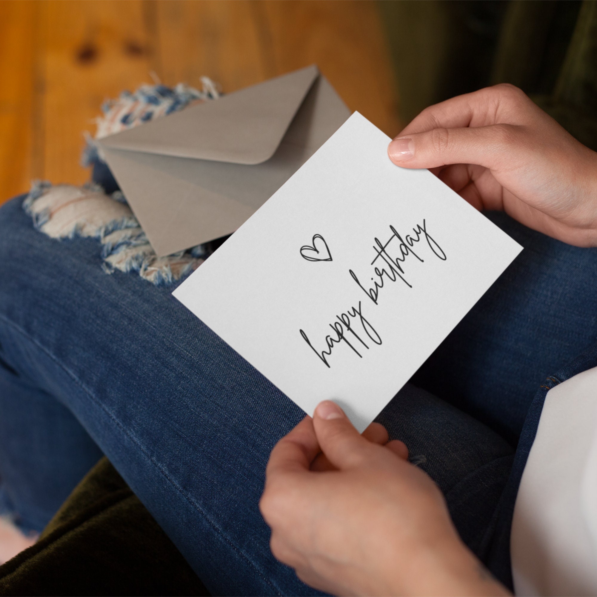 Printable Happy Birthday Card - Digital Download - Simple Handwritten ...