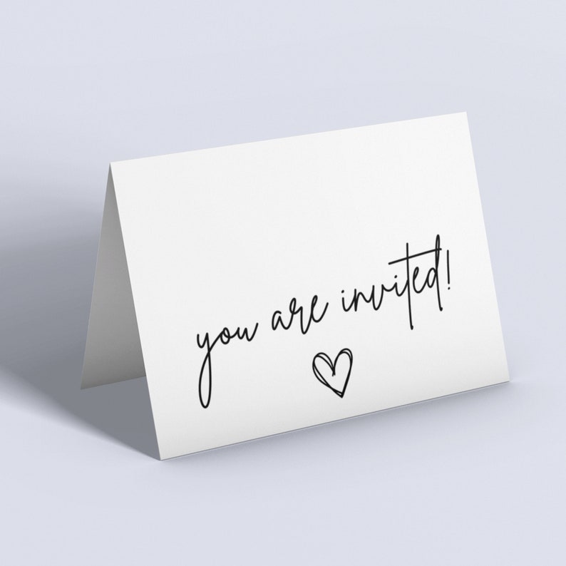 Printable You Are Invited Card - Digital Download - Simple Handwritten ...