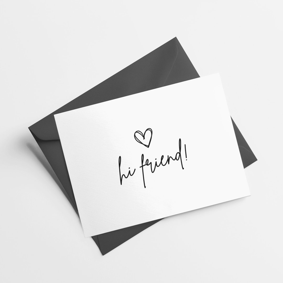 Printable Hi Friend Greeting Card - DIGITAL DOWNLOAD - Etsy