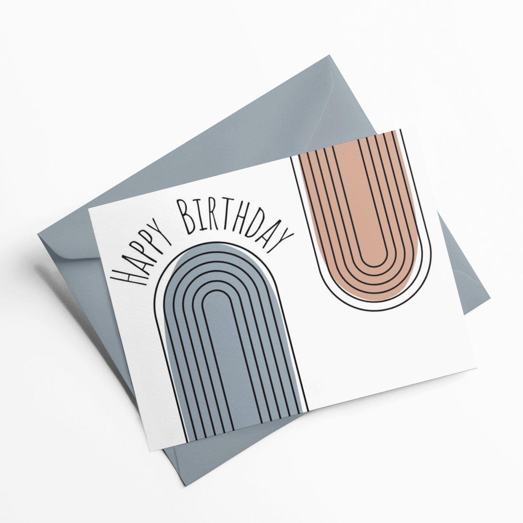 Printable Happy Birthday Card - Digital Download - Simple Art ...
