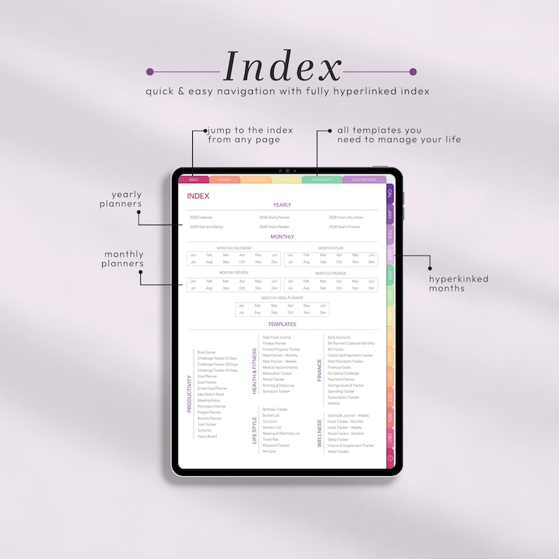 All-in-one Digital Planner 2026 | Daily, Weekly, Monthly Layouts ...